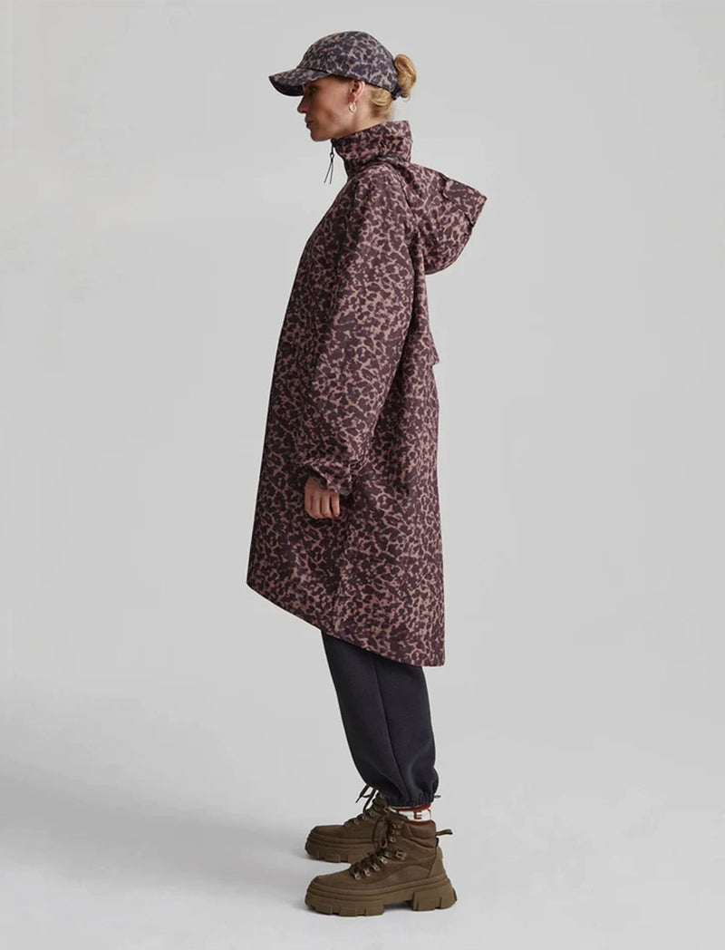 Varley Cavanagh Rain Jacket In Copper Blurred Animal | CLOSET Singapore