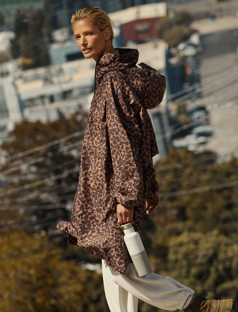 Varley Cavanagh Rain Jacket In Copper Blurred Animal | CLOSET Singapore